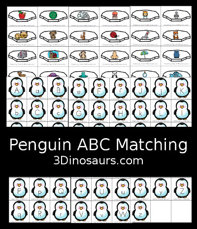 3 Dinosaurs - Penguin ABC Matching